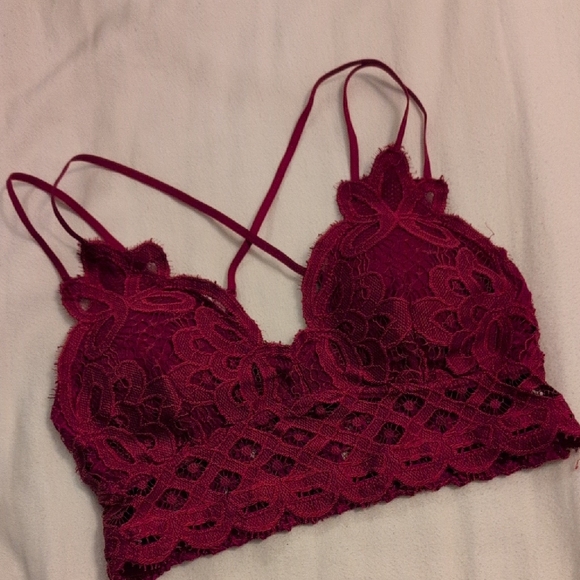 Anemone | Intimates & Sleepwear | Anemone Red Lace Bralette Longline ...
